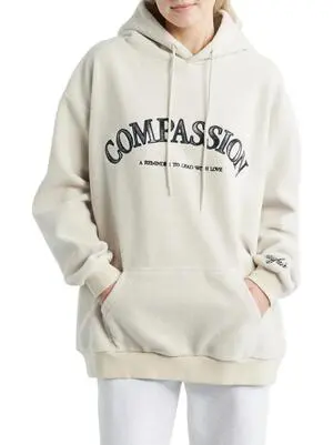 THE MAYFAIR GROUP Relaxed Compassion Embroidered Hoodie - Grey