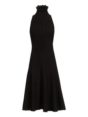ALAÃA Fit & Flare Midi Dress - Black