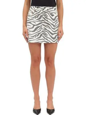 DAZE Stash Denim Miniskirt - Zebra