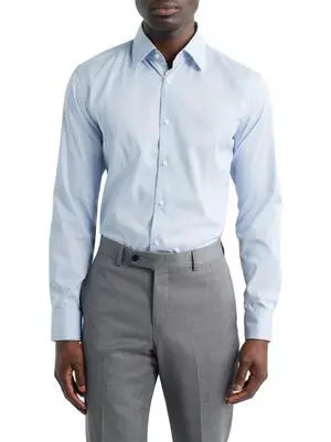 BOSS Hank Kent Slim Fit Performance Twill Dress Shirt - Light/pastel Blue