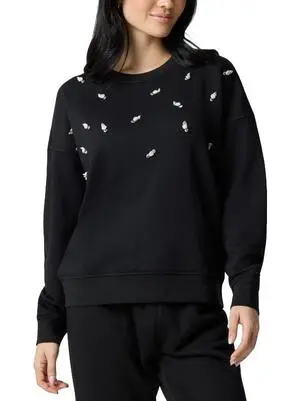 FLORENCE BY MILLS Rosette Oversize Pullover Black