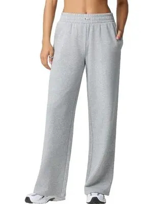 FLORENCE BY MILLS Rosette Wide-leg Sweatpants - Heather Grey