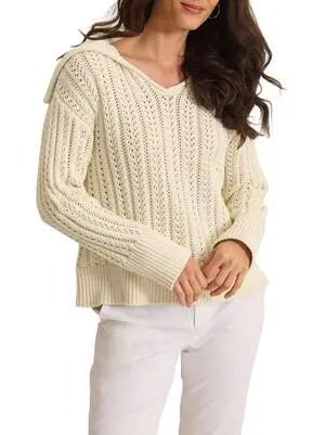 Tommy Bahama Zoe Sailor Collar Sweater - Bleached Sand