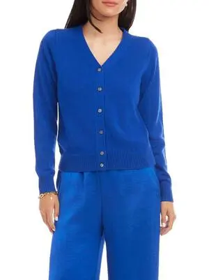 Karen Kane V-neck Knit Cardigan - Sapphire Blue