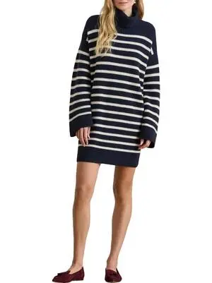 Ralph Lauren Long Sleeve Wool & Cashmere Sweater Dress - Lauren Navy/mascarpone Cream