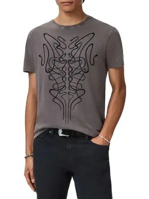 John Varvatos Onate Snake Organic Cotton Graphic T-shirt - Coal