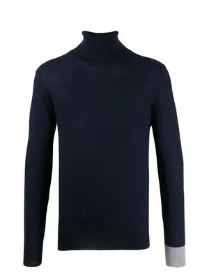 LC23 Ribbed Wool-blend Hoodie - Navy