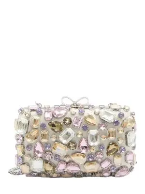 SELF-PORTRAIT Crystal Embellished Clutch - Multicolour