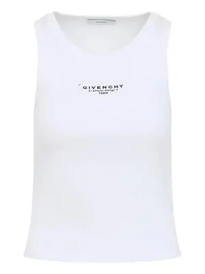Givenchy Ribbed Sleeveless Top - White
