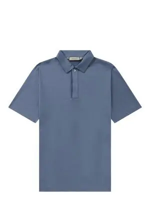Canali Cotton-jersey Polo Shirt - Blue