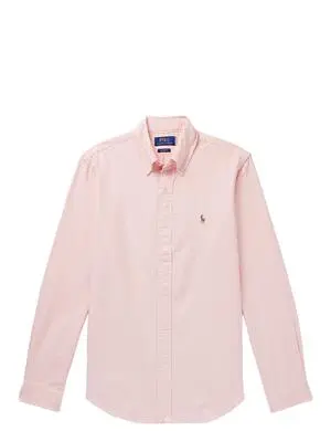 Polo Ralph Lauren Button-down Collar Striped Cotton-poplin Shirt - Pink