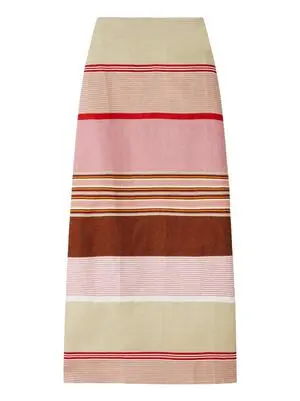 Faithfull The Brand Martina Striped Linen Maxi Skirt - Multi