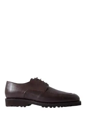 MAJORDOME L88 Split-toe Cross-grain Leather Derby Shoes - Brown