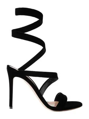 GIANVITO ROSSI Opera Velvet Sandals - Black