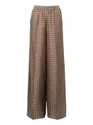 Max Mara Vischio Printed Wide-leg Pants - Brown