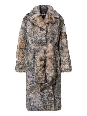 JACQUES WEI Shearling Wrap Coat - Multicoloured