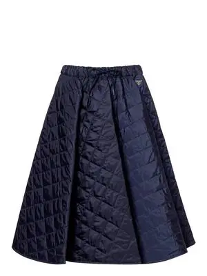 Prada Re-nylon Quilted Midi Skirt - Blue