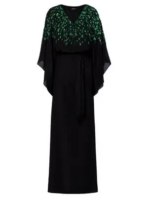 Roberto Cavalli Sequined Silk Gown - Black