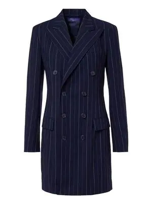 Ralph Lauren Striped Wool Blazer Dress - Blue