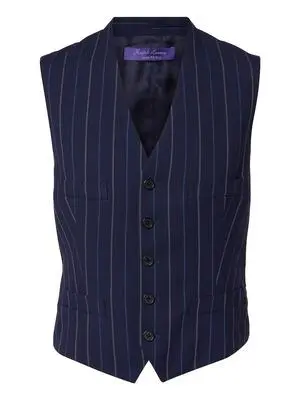 Ralph Lauren Striped Wool Vest - Blue