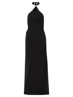 Sir The Label Silk Maxi Dress With Halterneck - Black
