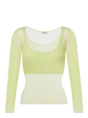 Simkhai Sheer Jersey Top - Green