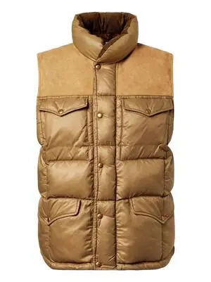 RALPH LAUREN Leather-Trimmed Ripstop Puffer Vest