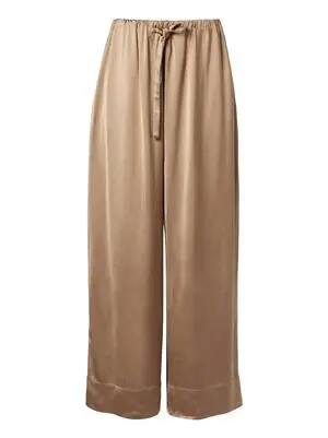 TOTEME Satin Wide-leg Trousers - Beige