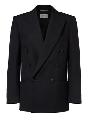 Saint Laurent Double-breasted Wool Blazer - Black