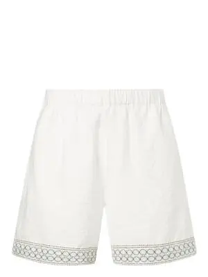 Commas Crochet-trimmed Bermuda Shorts - White
