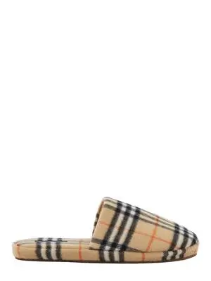 Burberry Check Slippers - Beige