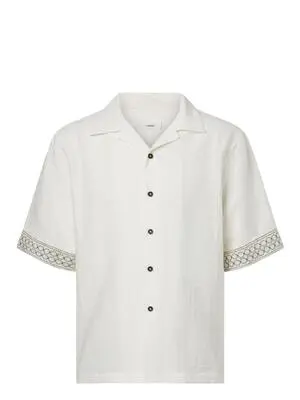 Commas Crochet-trimmed Bowling Shirt - White