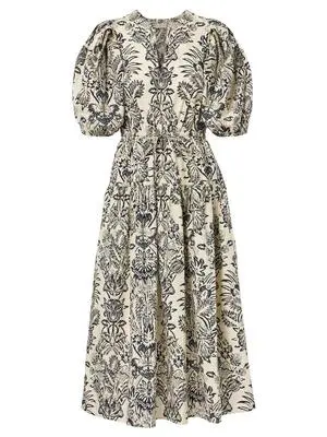 Ulla Johnson Harriet Printed Cotton Poplin Midi Dress - White