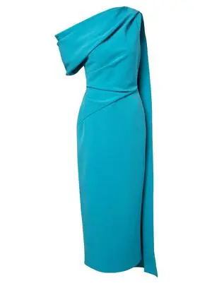 ROKSANDA Maite Caped Crêpe Midi Dress Blue