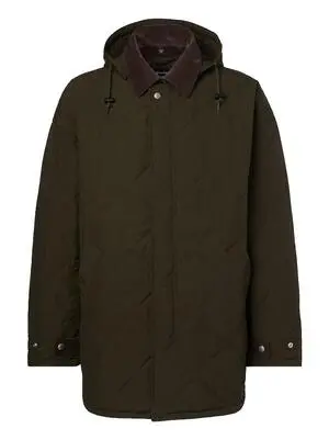 Comme Des Garçons Corduroy-trimmed Quilted Hooded Jacket - Green