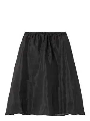 Matteau Silk And Linen-blend Midi Skirt - Black