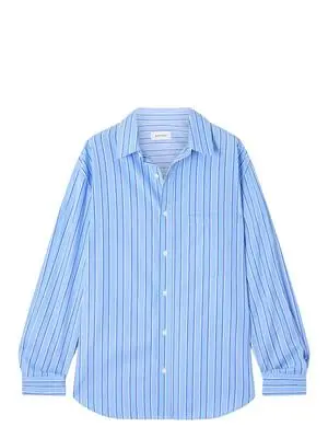 Matteau Striped Organic Cotton-poplin Shirt - Blue