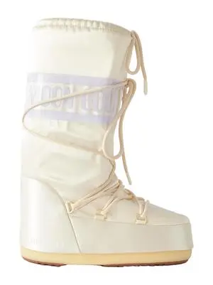 Moon Boot Icon Pearly Satin And Pvc Snow Boots - Neutrals