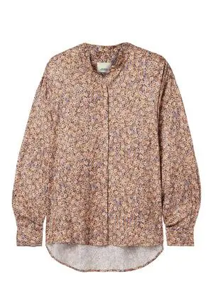 Isabel Marant Harlow Floral-print Crepe Blouse - Brown
