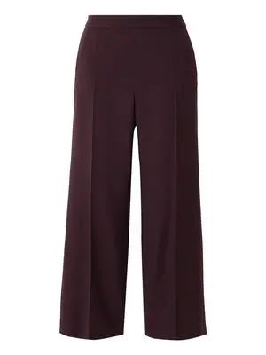 Chloé Wool-crepe Straight-leg Pants - Purple