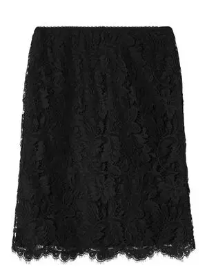 Chloé Cotton-blend Lace Midi Skirt - Black