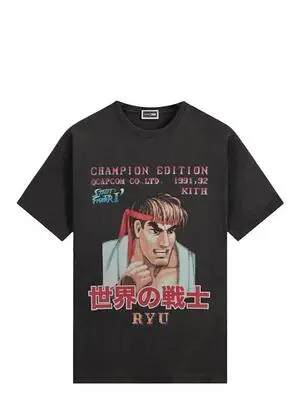 Kith X Capcom Ryu Champion Edition Vintage Tee Shirt Black