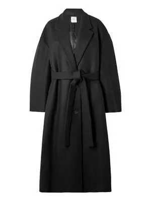 Calvin Klein Beatrice Belted Cashmere-blend Coat - Black