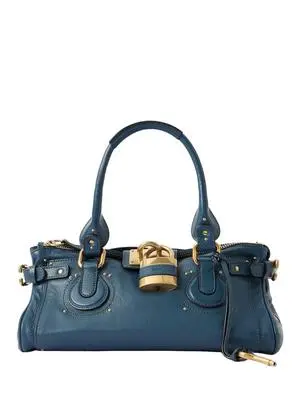 Chloé Paddington Embellished Leather Tote - Blue