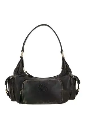 Miu Miu Lambskin Leather Tote - Brown