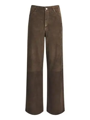 Stylein Suede High-rise Victory Trousers - Brown