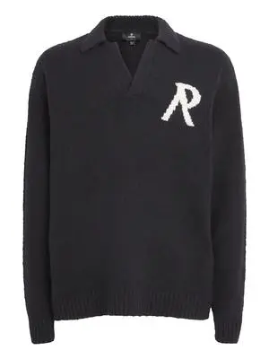 REPRESENT Cotton-blend Bouclé Polo Sweater - Black