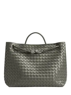 Bottega Veneta Large Intrecciato Leather Andiamo Top-handle Bag - Green