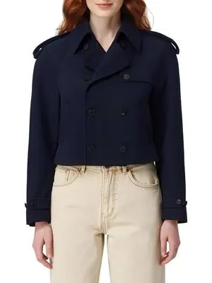 Alexander McQueen Cropped Double Breasted Jacket - Blue