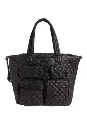 Mz Wallace Large Metro Quilted Nylon Travel Tote - Black